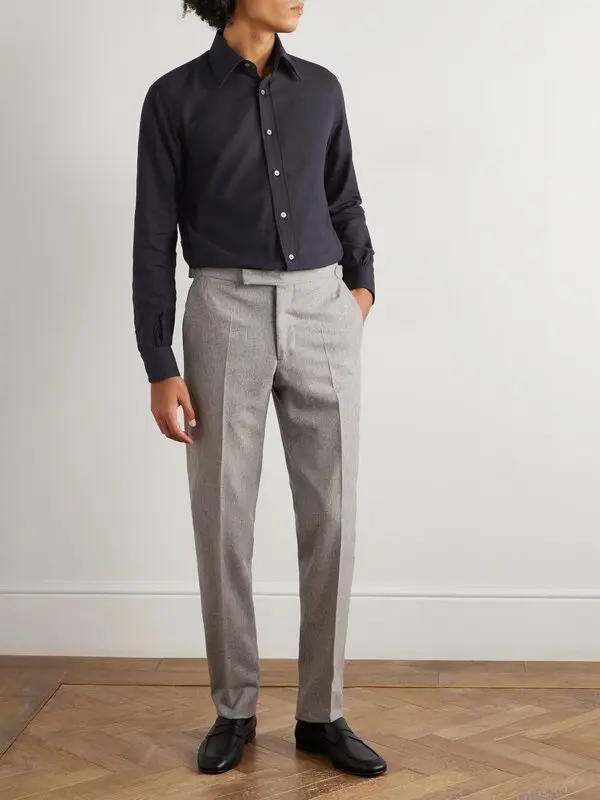 Thom Sweeney Tapered Wool Trousers