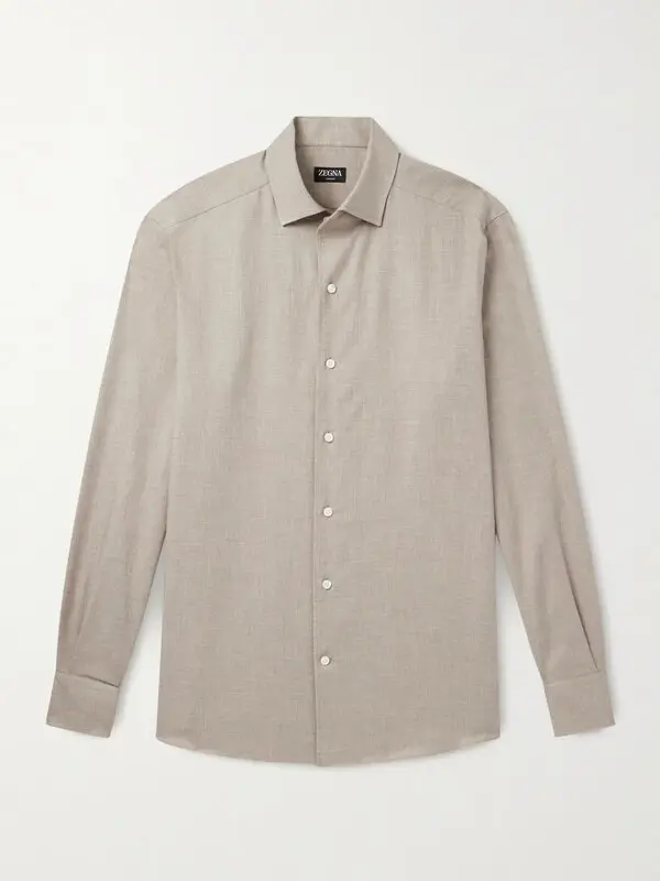 Zegna Cotton And Cashmere-blend Shirt