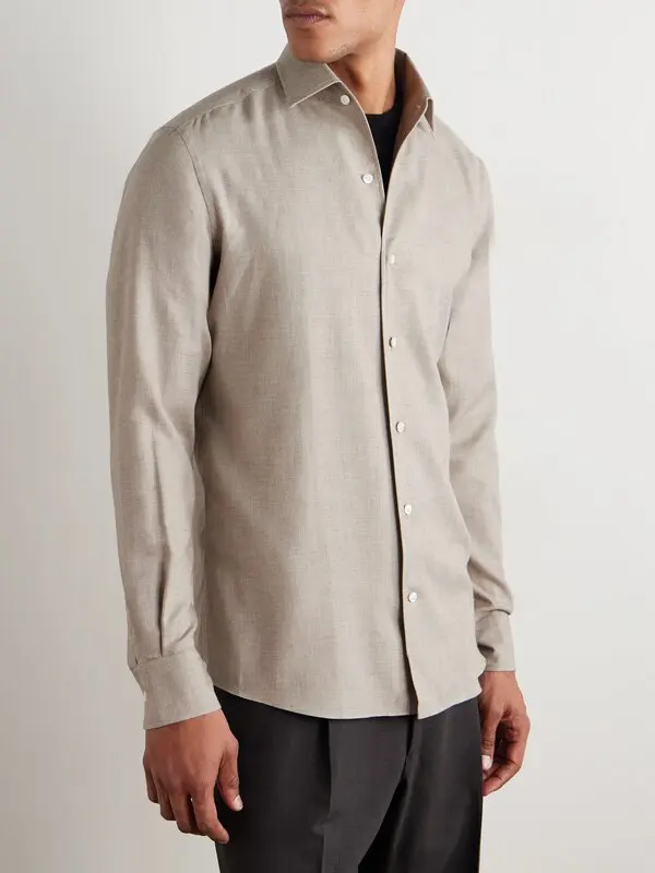 Zegna Cotton And Cashmere-blend Shirt