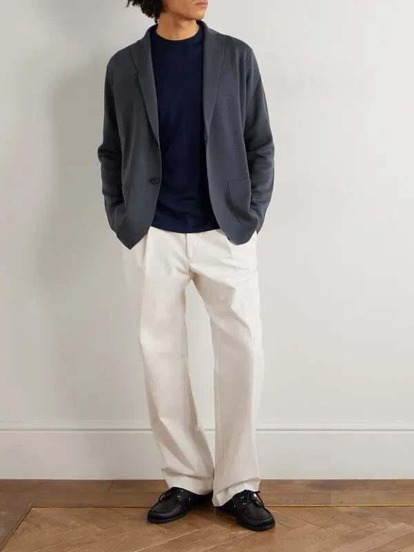 Thom Sweeney Cashmere And Silk-blend Sweater - Blue