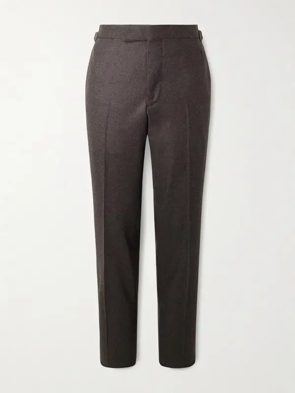 Thom Sweeney Slim-fit Tapered Wool Trousers