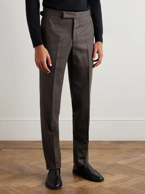 Thom Sweeney Slim-fit Tapered Wool Trousers