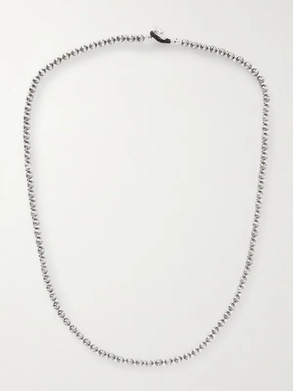 MIKIA Hematite Beaded Necklace - Silver