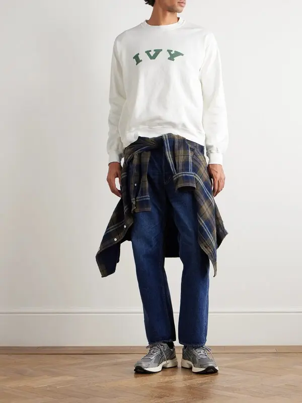 Remi Relief Ivy Printed Cotton-Jersey Sweatshirt - White