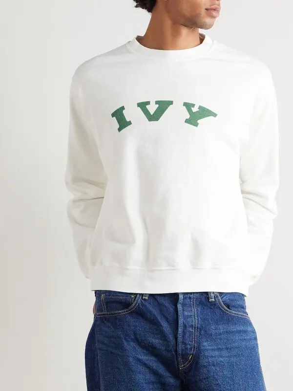 REMI RELIEF IVY スウェット カットソー Remi Relief Ivy Printed Cotton-Jersey Sweatshirt - White