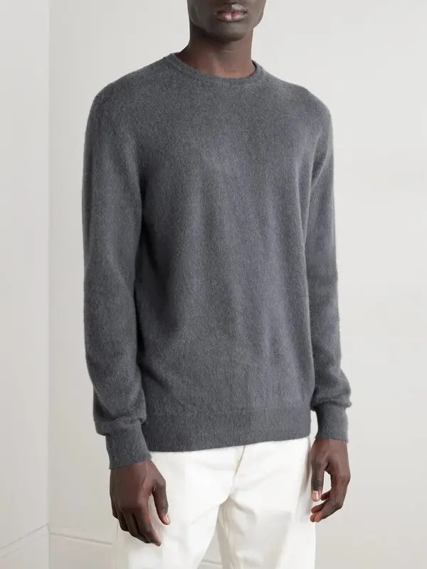 Massimo Alba Kane Brushed Cashmere Sweater - Gray