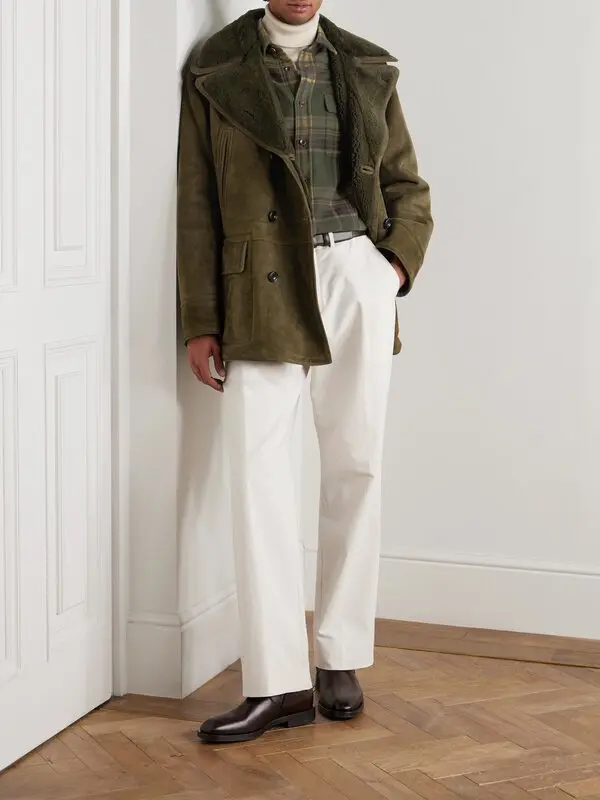 Ralph Lauren Purple Label Shearling Double-breasted Jacket