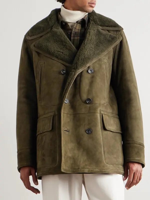 Ralph Lauren Purple Label Shearling Double-breasted Jacket