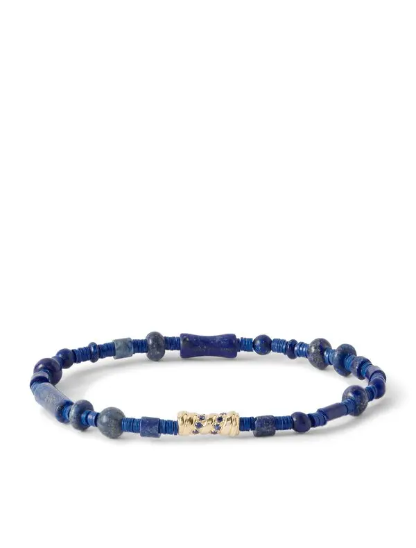 Luis Morais 14-karat Gold, Sapphire, And Lapis Lazuli Bracelet - Blue