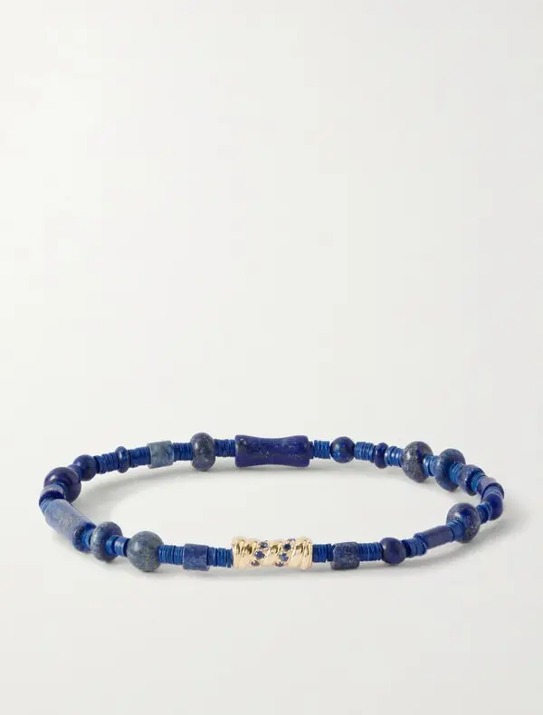 Luis Morais 14-karat Gold, Sapphire, And Lapis Lazuli Bracelet - Blue