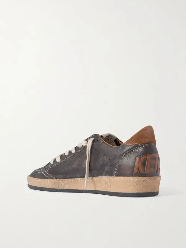 GOLDEN GOOSE Ball Star Distressed Leather Sneakers - Brown