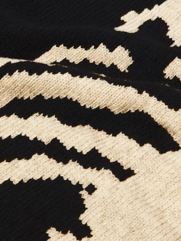 Kapital Oversized Intarsia Wool Sweater - Black
