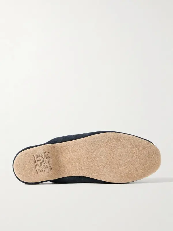 Derek Rose Shearling-lined Suede Slippers - Blue