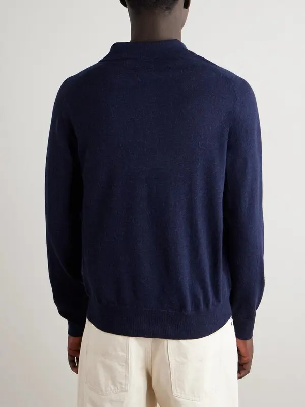 DRAKE'S Wool And Alpaca-blend Polo Shirt