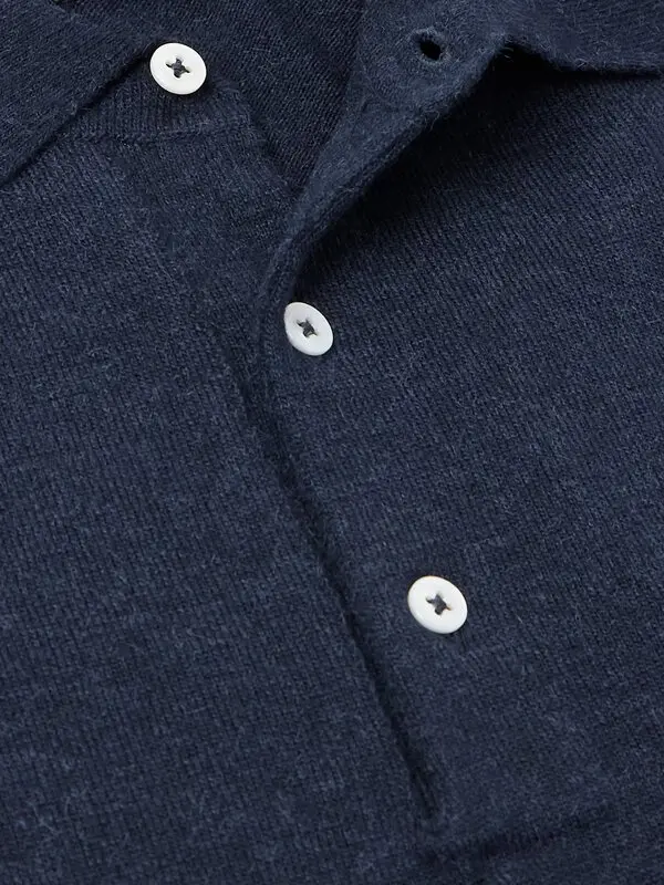 DRAKE'S Wool And Alpaca-blend Polo Shirt