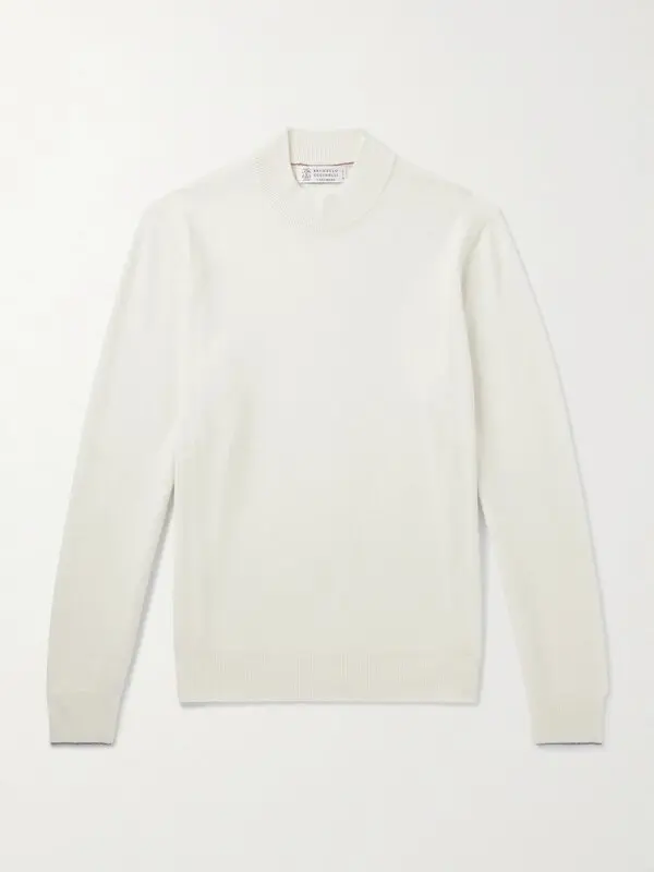 Brunello Cucinelli Cashmere Mock-neck Sweater - Neutrals