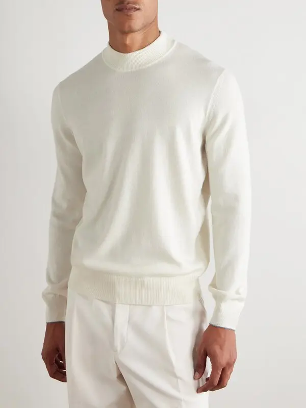 Brunello Cucinelli Cashmere Mock-neck Sweater - Neutrals