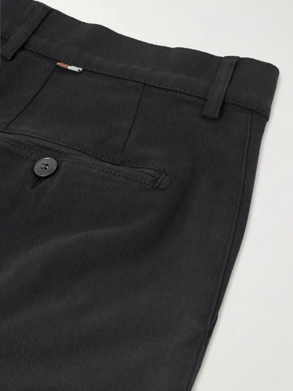 Canali Straight-leg Cotton-blend Twill Chino - Black