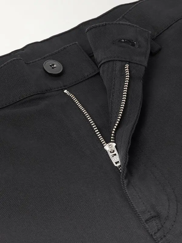 Canali Straight-leg Cotton-blend Twill Chino - Black