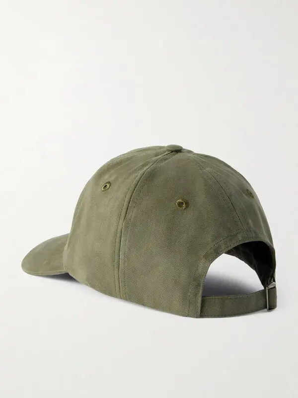 DRAKE'S Logo-embroidered Cotton-twill Cap