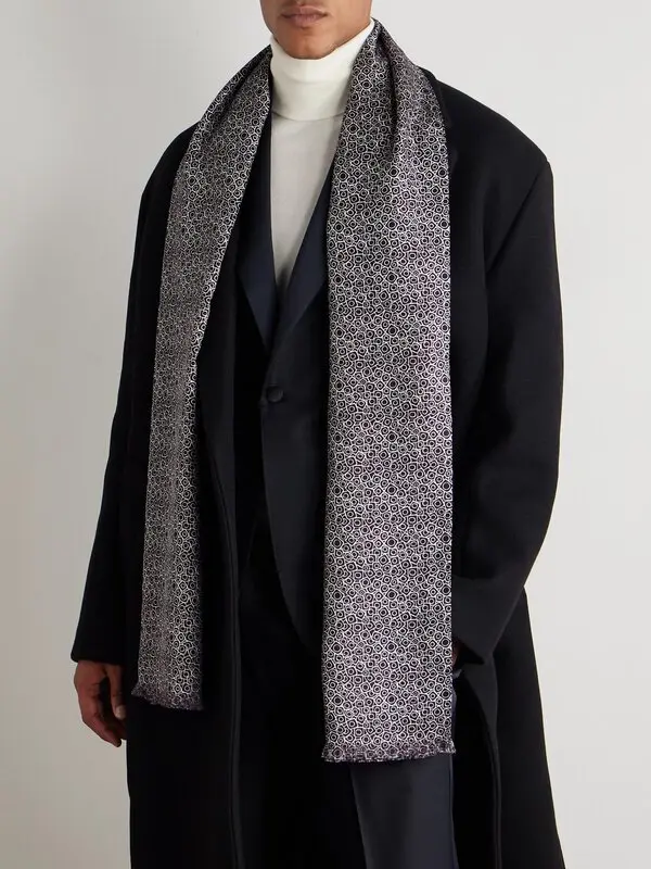 Charvet Printed Silk-voile Scarf