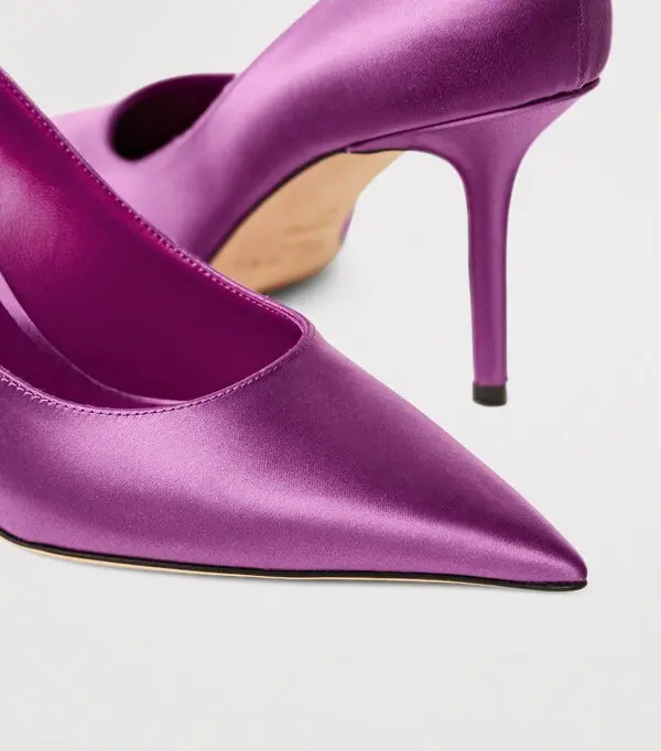 JIMMY CHOO Love 85 Satin Pumps - Purple