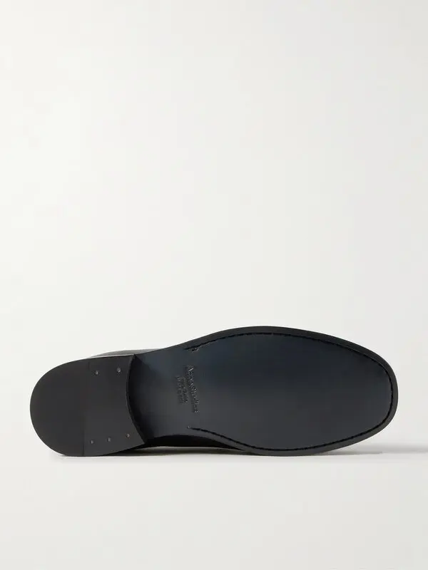 Acne Studios Logo-print Burnished-leather Loafers