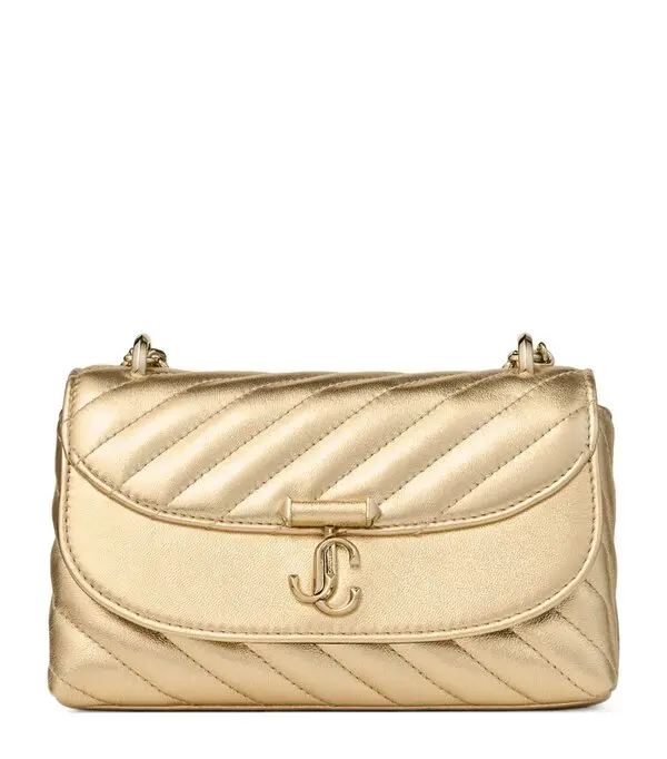 JIMMY CHOO Small Curve Leather Cross-body Bag - Gold