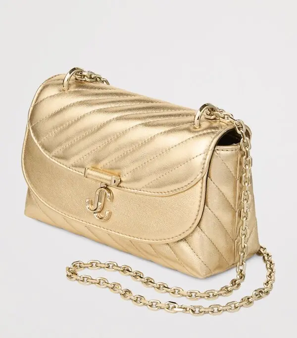 JIMMY CHOO Small Curve Leather Cross-body Bag - Gold