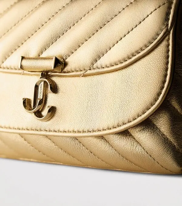 JIMMY CHOO Small Curve Leather Cross-body Bag - Gold