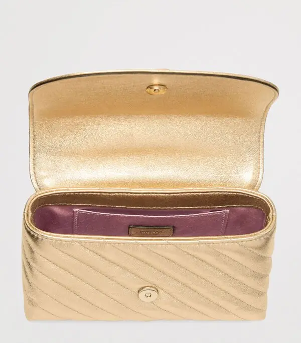 JIMMY CHOO Small Curve Leather Cross-body Bag - Gold