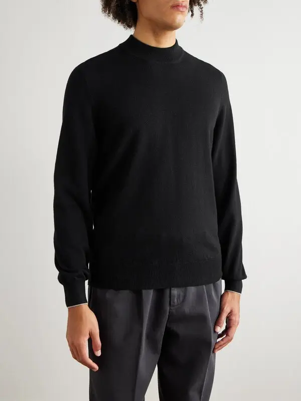 Brunello Cucinelli Cashmere Rollneck Sweater - Black