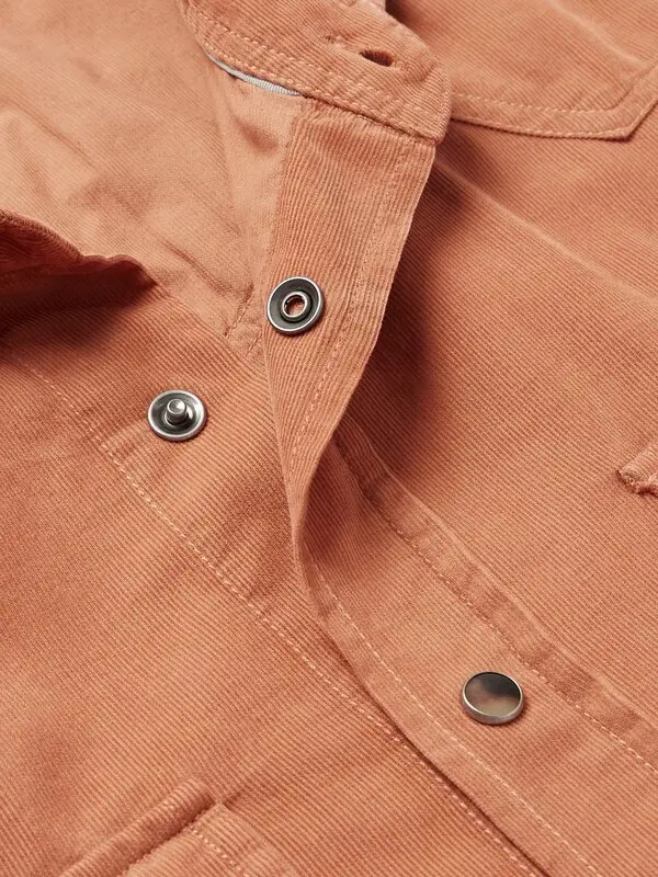 Brunello Cucinelli Cotton-corduroy Western Shirt - Orange