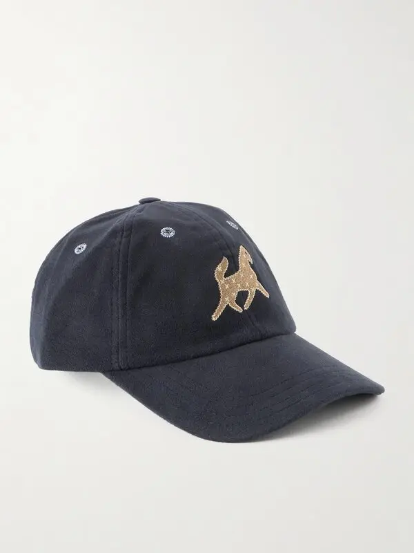 DRAKE'S Cotton-moleskin Baseball Cap - Blue