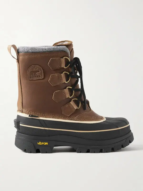 Sorel Caribou Horizon Fleece-trimmed Gore-tex Ankle Boots - Brown