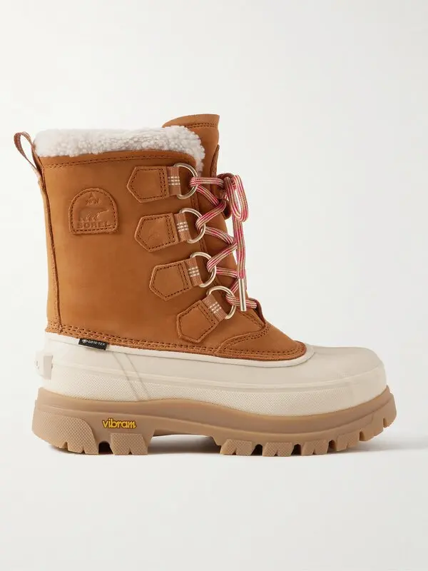 Sorel Caribou Horizon Fleece-trimmed Gore-tex Ankle Boots - Tan
