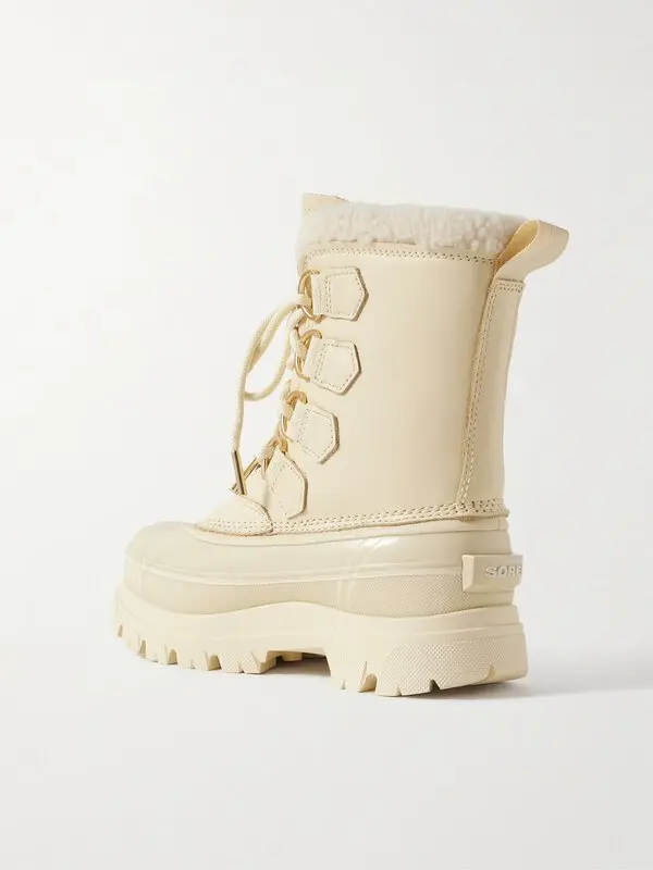 Sorel Caribou Horizon Fleece-trimmed Gore-tex Ankle Boots - Neutrals
