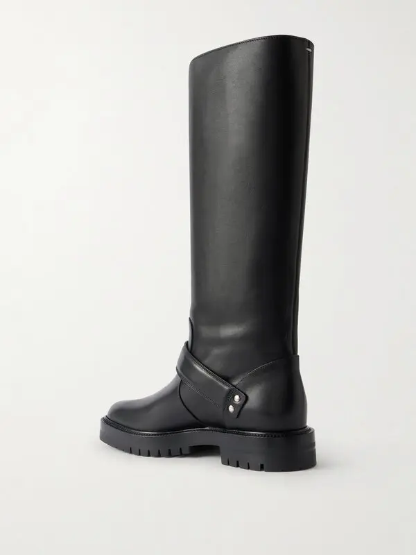 MAISON MARGIELA Tabi Buckled Split-toe Leather Knee Boots