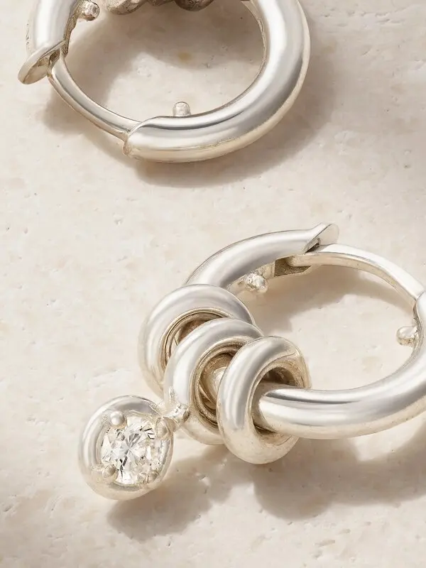 SPINELLI KILCOLLIN Zahra Sterling Diamond Hoop Earrings