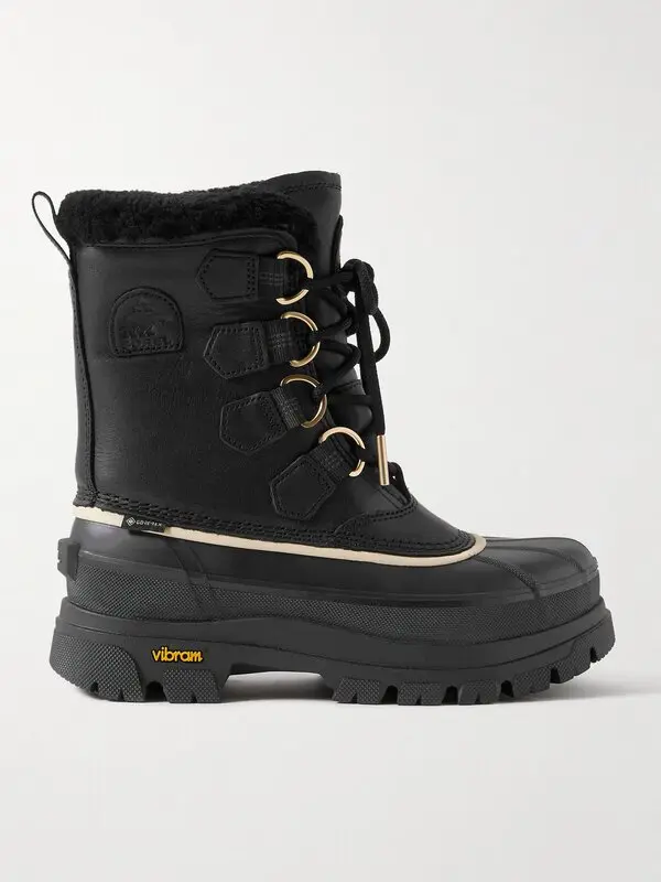 Sorel Caribou Horizon Fleece-trimmed Gore-tex Ankle Boots - Black