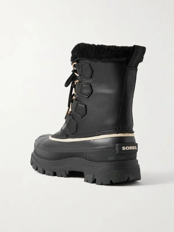 Sorel Caribou Horizon Fleece-trimmed Gore-tex Ankle Boots - Black