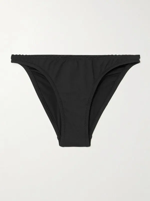 Melissa Odabash Pompano Scalloped Bikini Briefs - Black