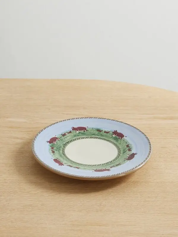 JW Anderson Nicholas Mosse Painted Ceramic Plate - Blue