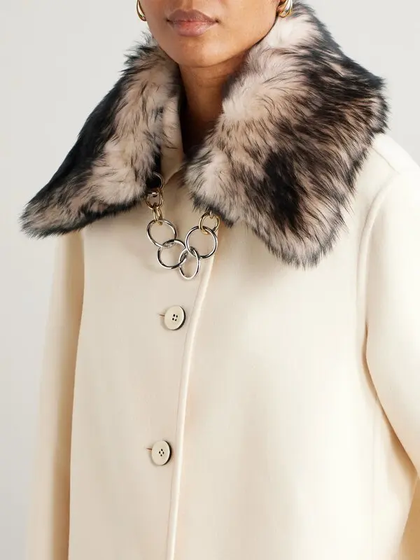 JIL SANDER Embellished Shearling Collar