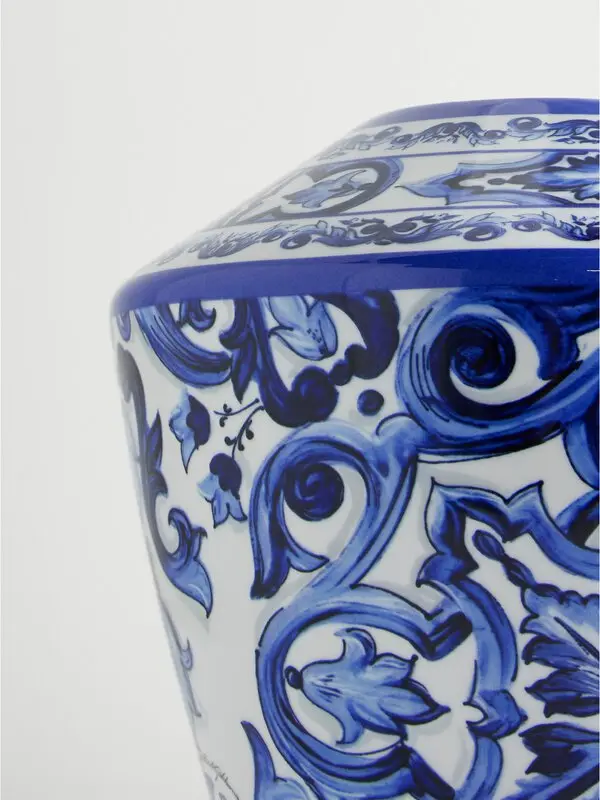 Dolce & Gabbana Large Amphora Painted Porcelain Vase - Blue