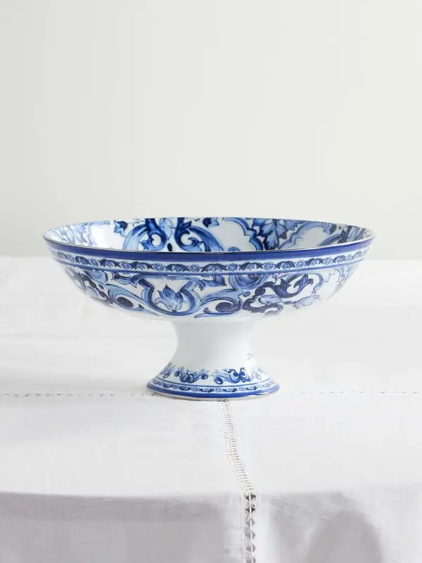 Dolce & Gabbana Painted Porcelain Bowl - Bright Blue