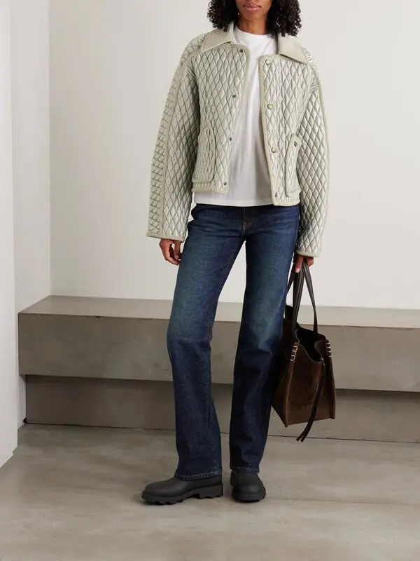 Burberry Cotton Corduroy-trimmed Quilted Shell Jacket