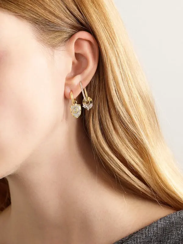 FOUNDRAE Protection Diamond Hoop Earring