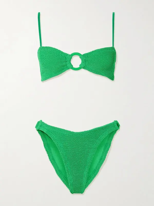 Hunza G Misty Seersucker Bikini - Green