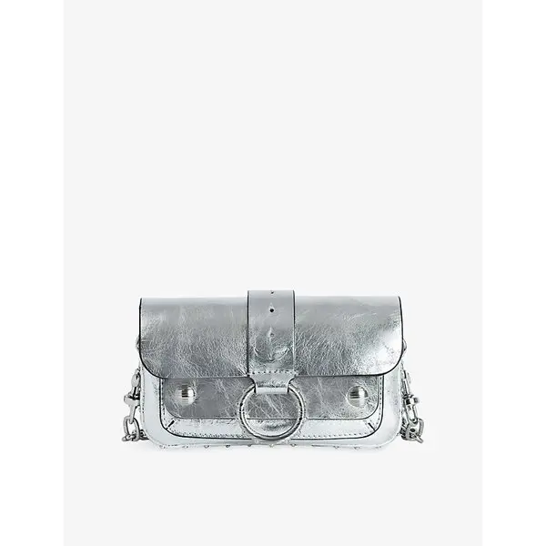 Zadig&Voltaire Kate Branded Leather Wallet Bag - Silver